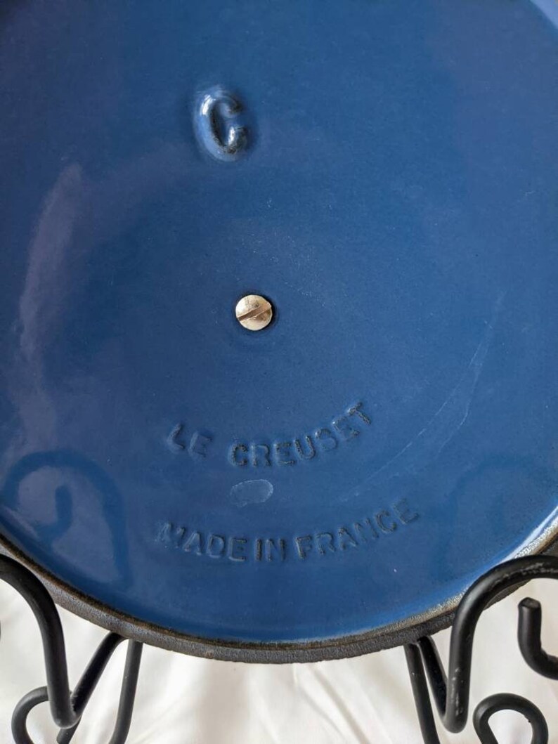 LE CREUSET 20 Blue Enameled Cast Iron Dutch Oven replacement Lid Only ...