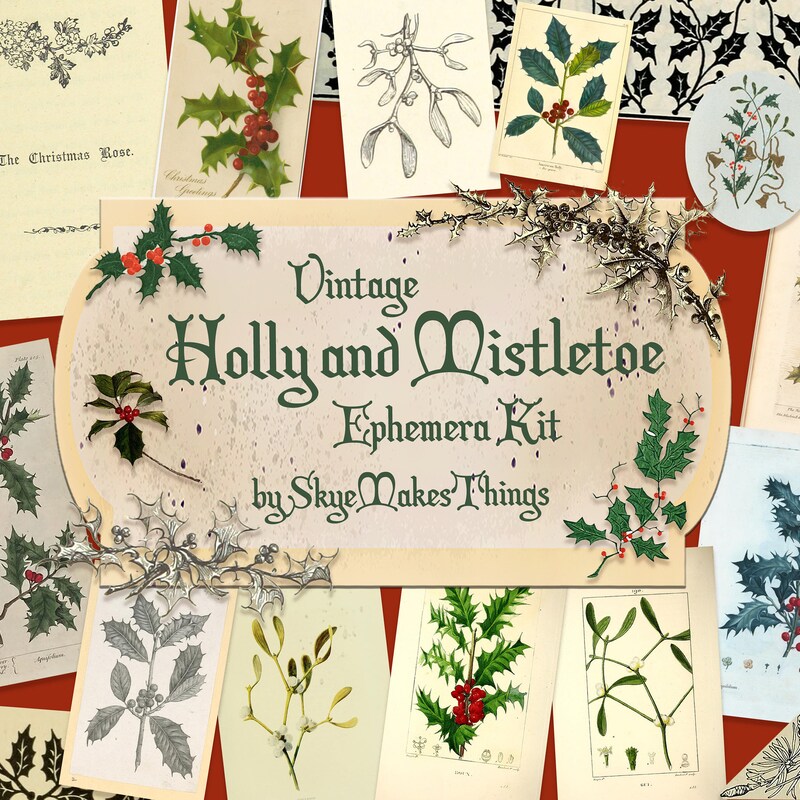 Holly and Mistletoe - Etsy