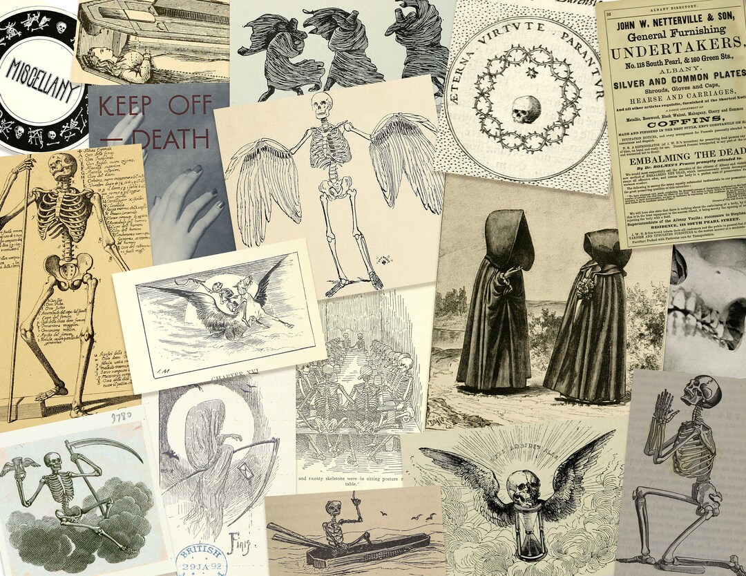 Vintage Macabre Printable Ephemera Kit, 35 Illustrations for Journal ...