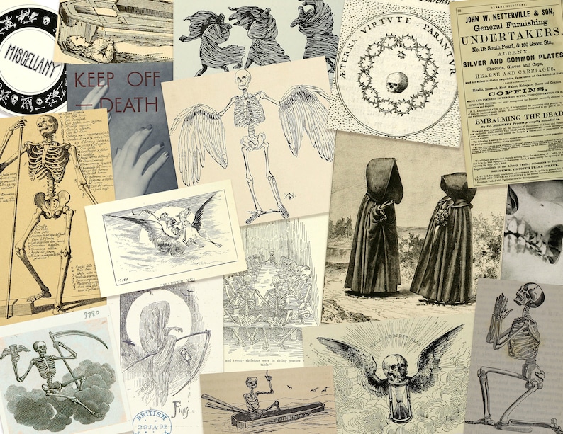 Vintage Macabre Printable Ephemera Kit 35 Illustrations for - Etsy