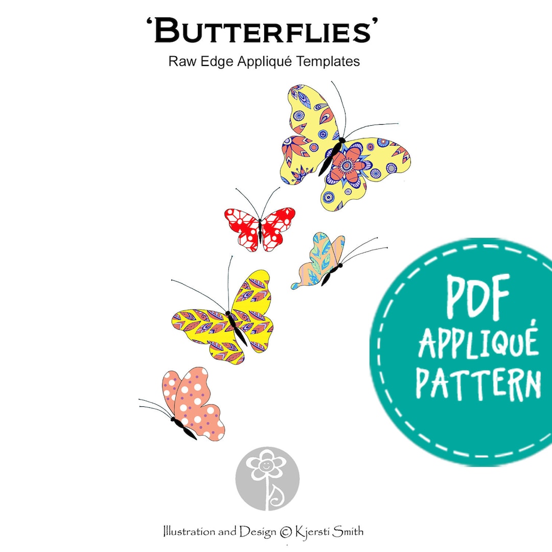 Butterflies - Downloadable Raw Edge Appliqué Pattern - Etsy
