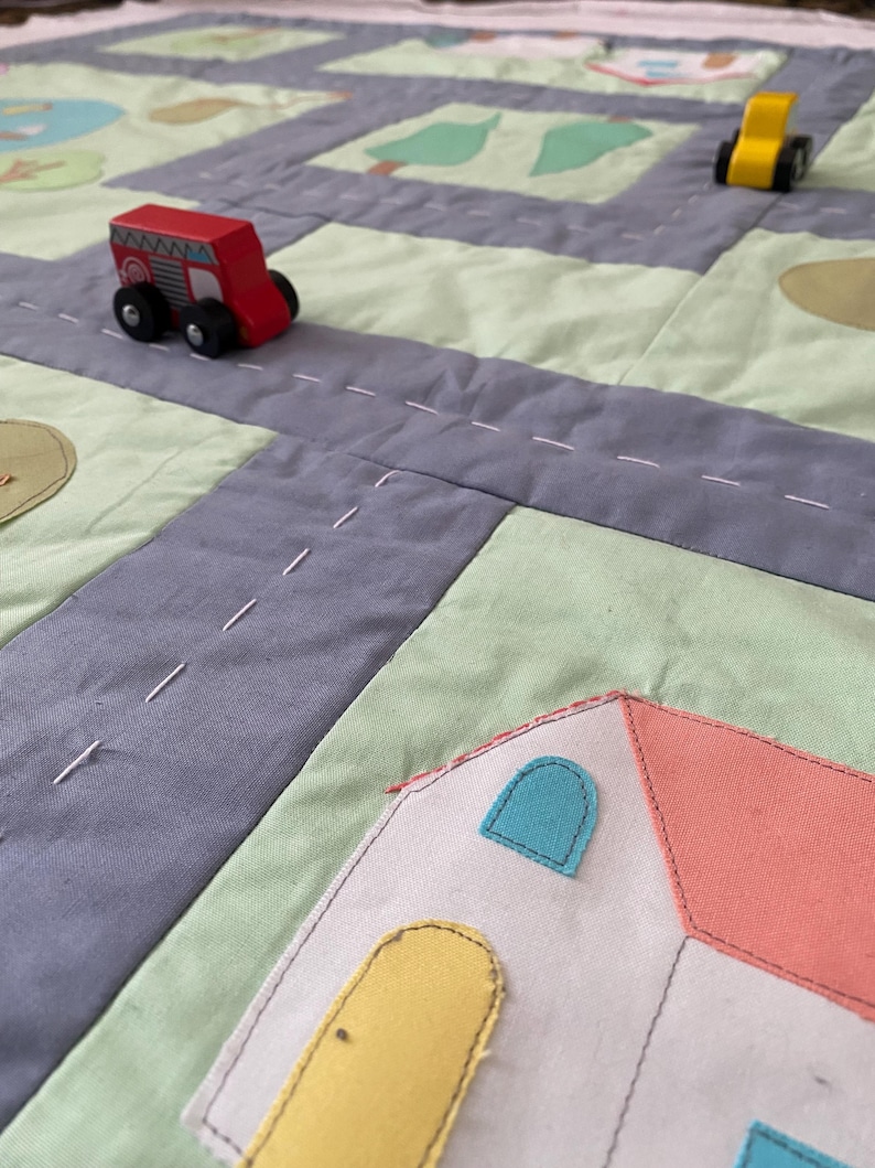 Roadmap Playmat - Raw Edge Applique Patchwork Downloadable Pattern - Etsy