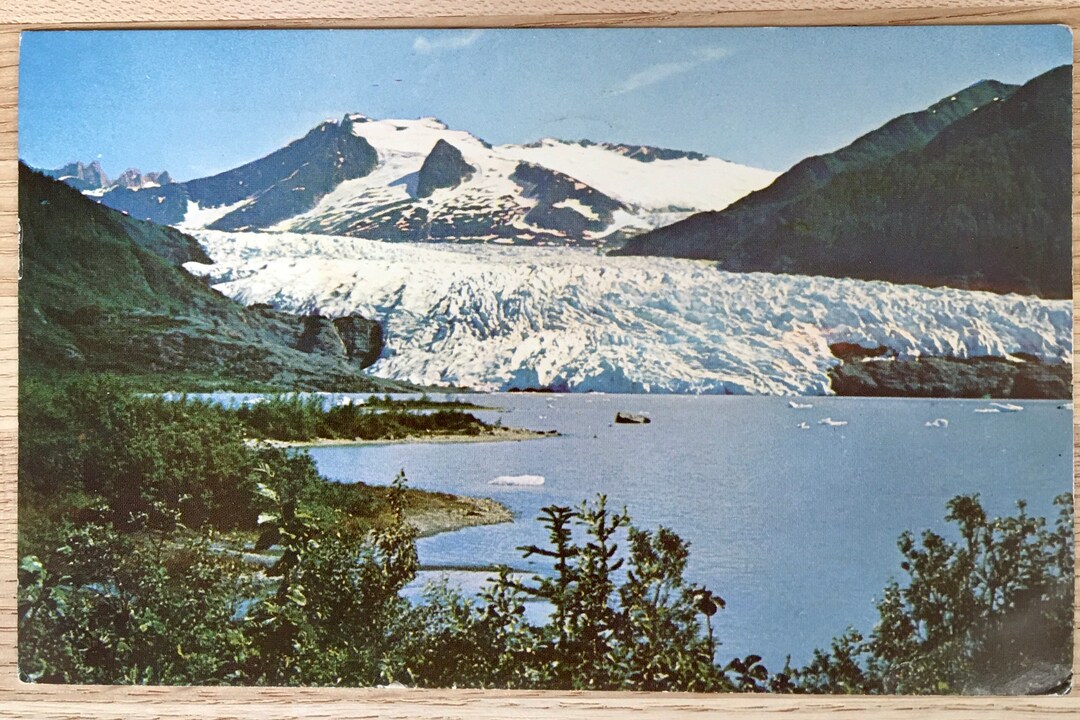 Mendenhall Glacier Juneau Alaska Postcard, Posted 1964, 8-cent US Air ...