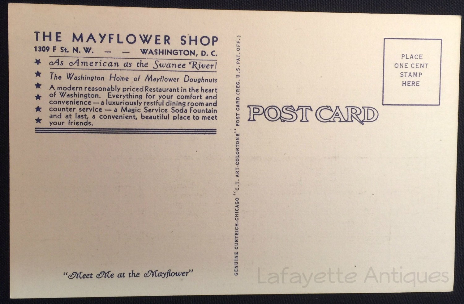 The Washington Mayflower Restaurant, Washington DC Vintage Postcard ...
