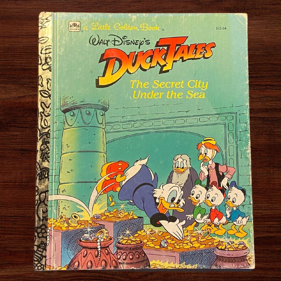 Walt Disney's Ducktales Little Golden Book, 1988 the Secret City Under ...