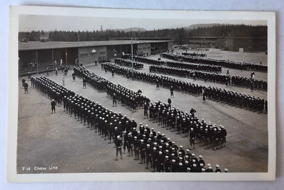 Aerial View of Soldiers Standing in the Chow Line on Base - Etsy