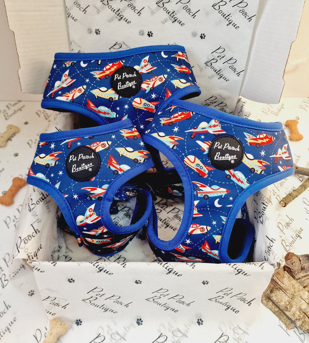 Racing Rocket Ships Puppy Dog Harness - XS - L - Reduced to Clear - Etsy