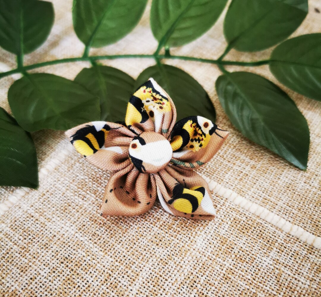 Honey Bumble Bee Detachable Flower Dog Collar Accessory - Handmade in ...