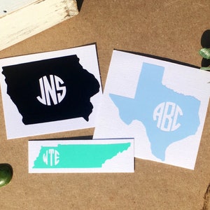 Free Shipping* Any State Monogram State Decal - Etsy
