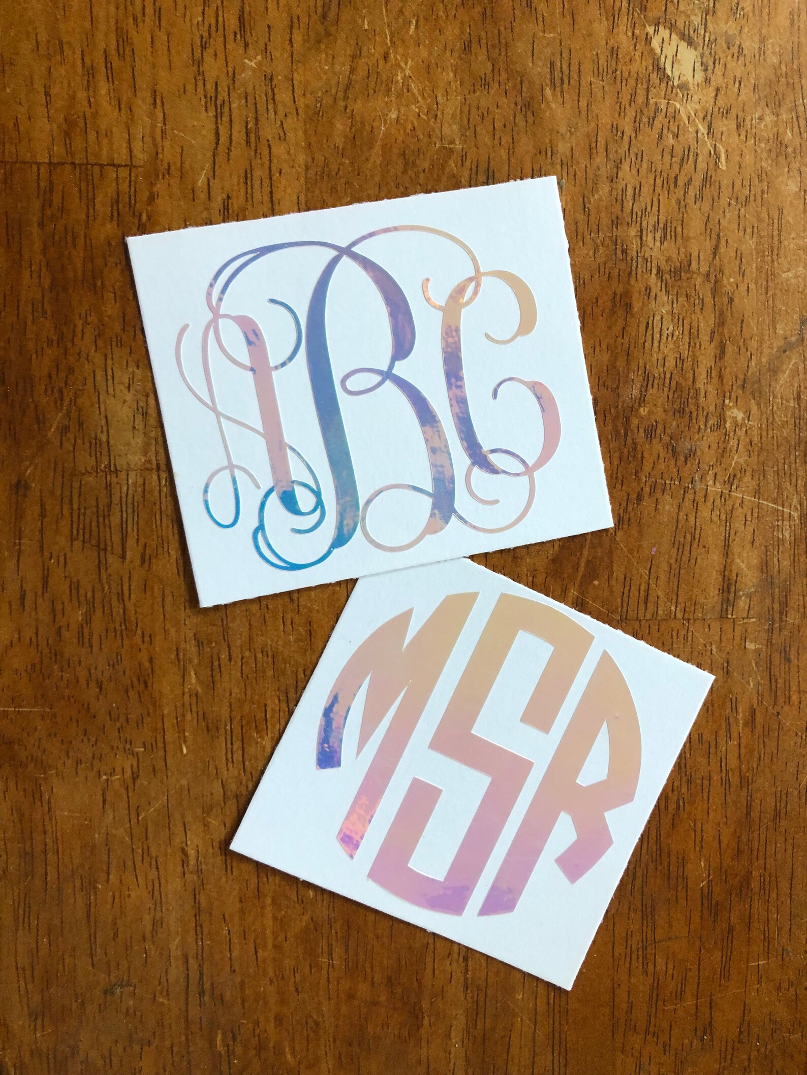 Free Shipping HOLOGRAPHIC Monogram Decal Vine Monogram - Etsy