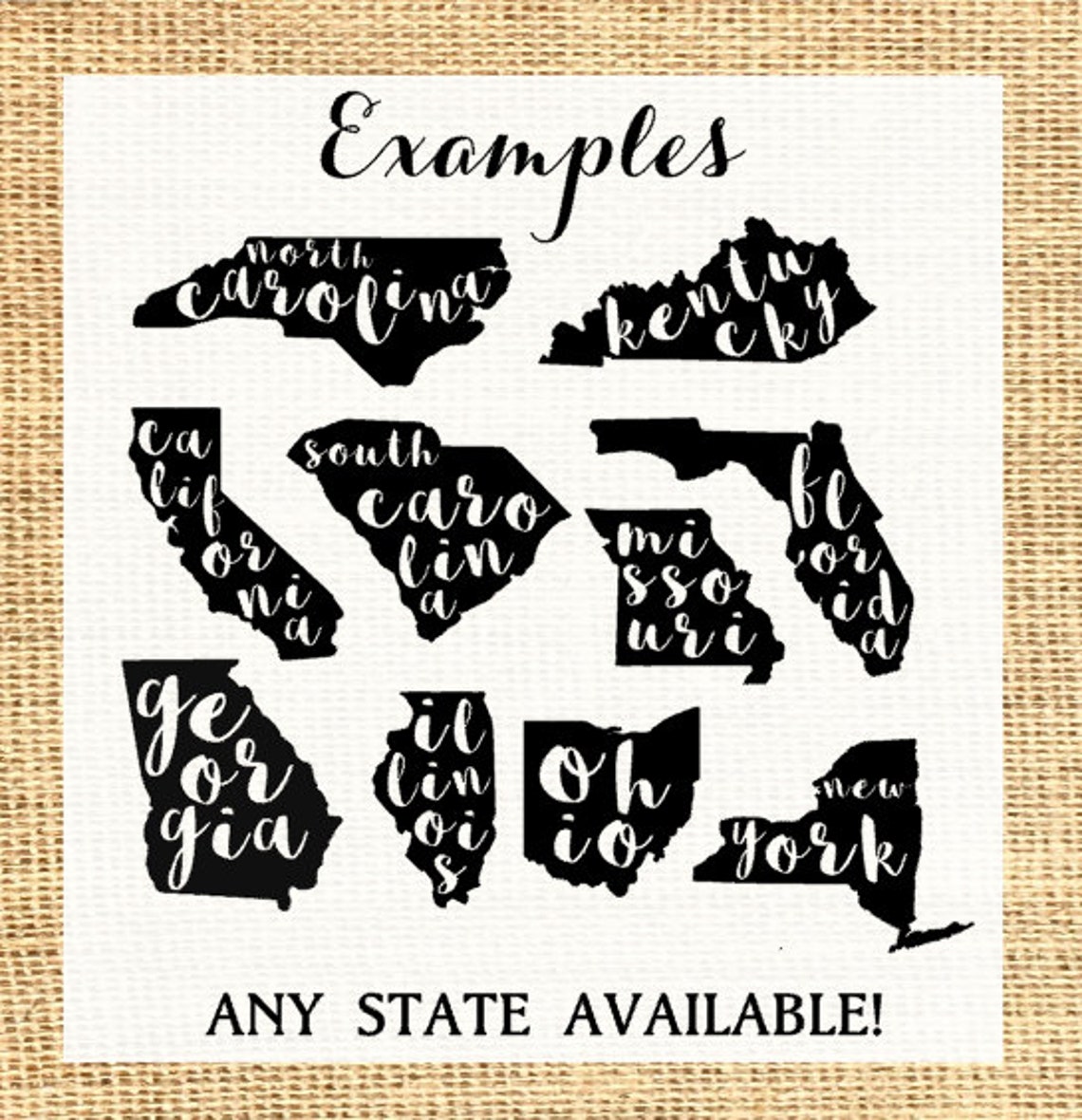 Free Shipping Any State State Name Decal | Etsy