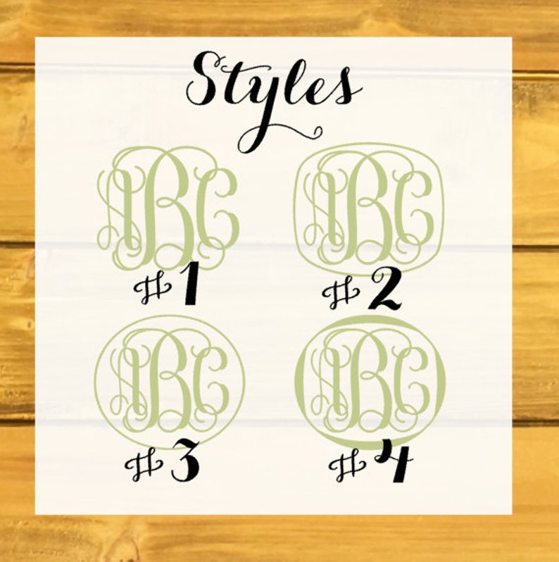 Free Shipping Monogram Decal Vine Monogram Sticker Custom - Etsy