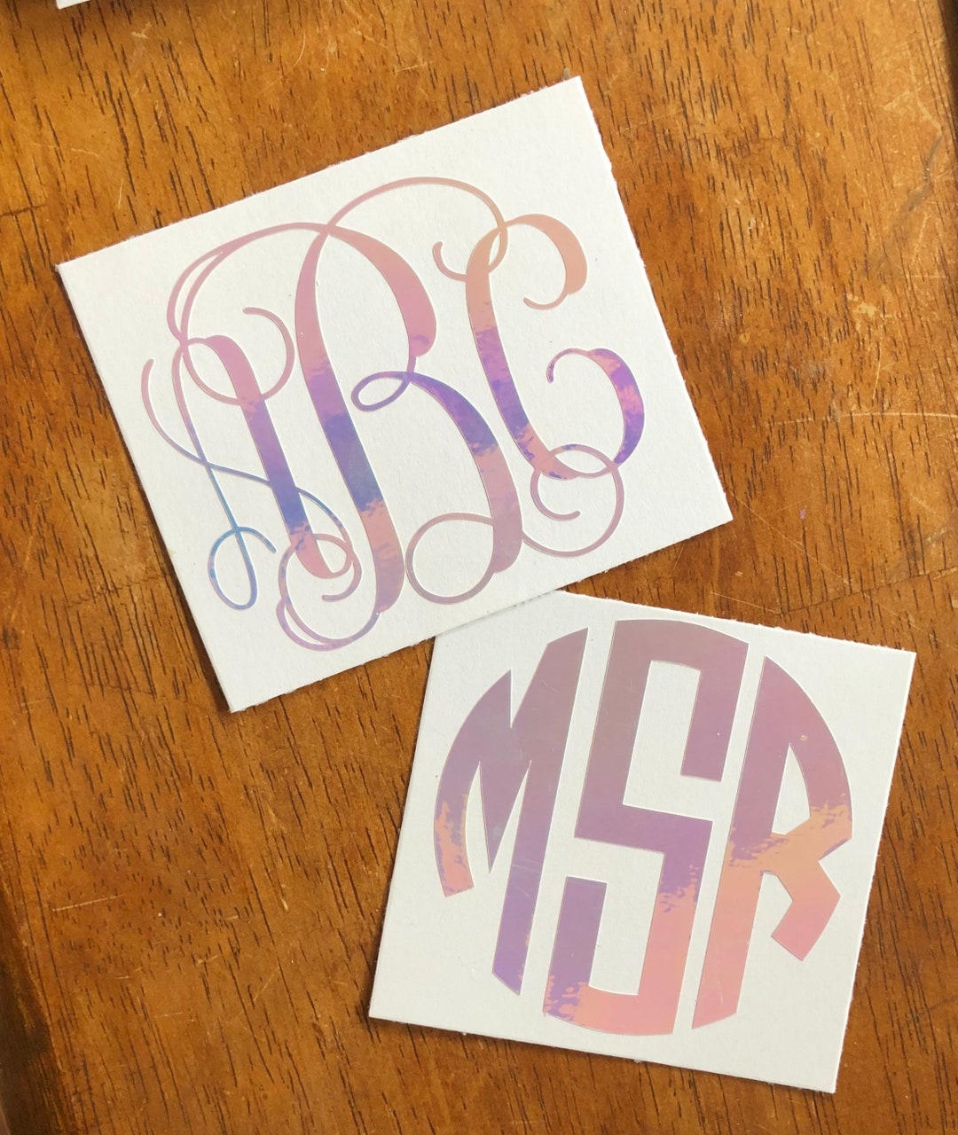 Free Shipping* HOLOGRAPHIC Monogram Decal Vine Monogram Sticker ...