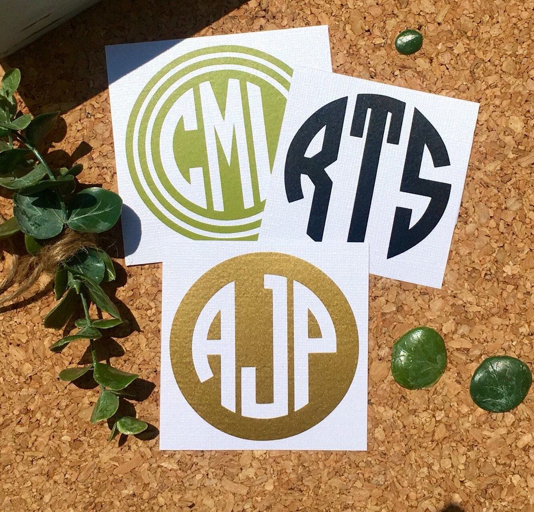 Free Shipping* Monogram Decal Circle Monogram Sticker Custom Car Decal ...