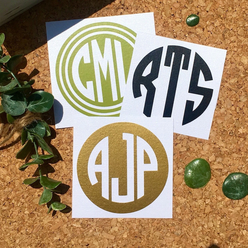 Monogram Sticker - Etsy