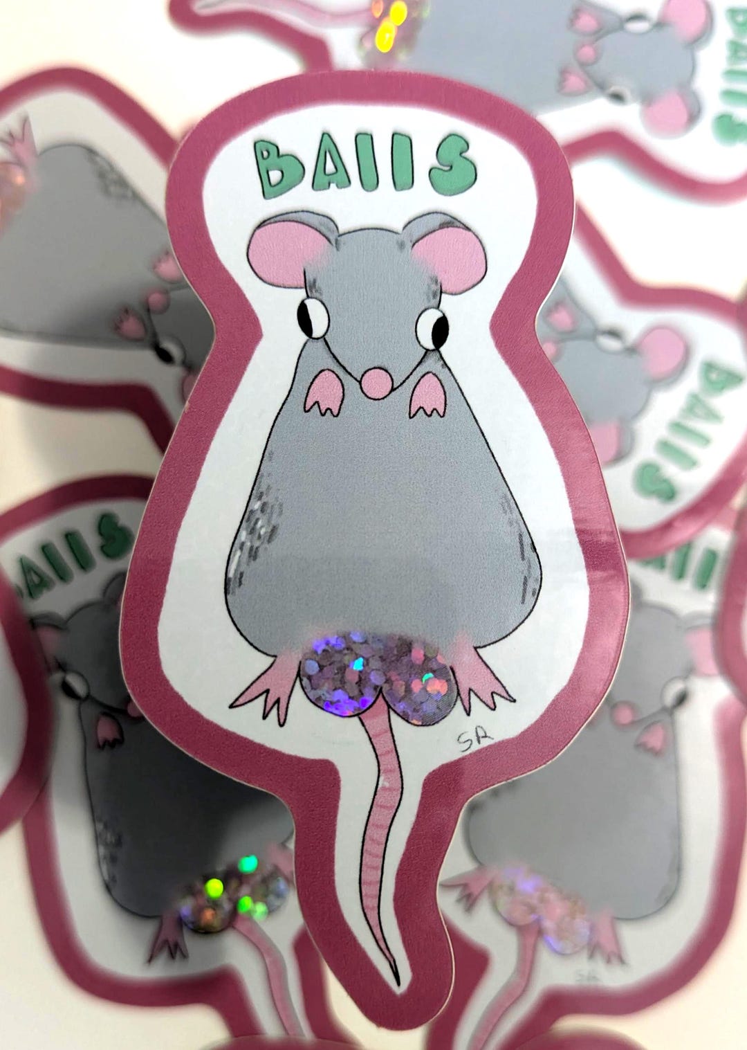 Glitter Balls Rat Sticker - Etsy