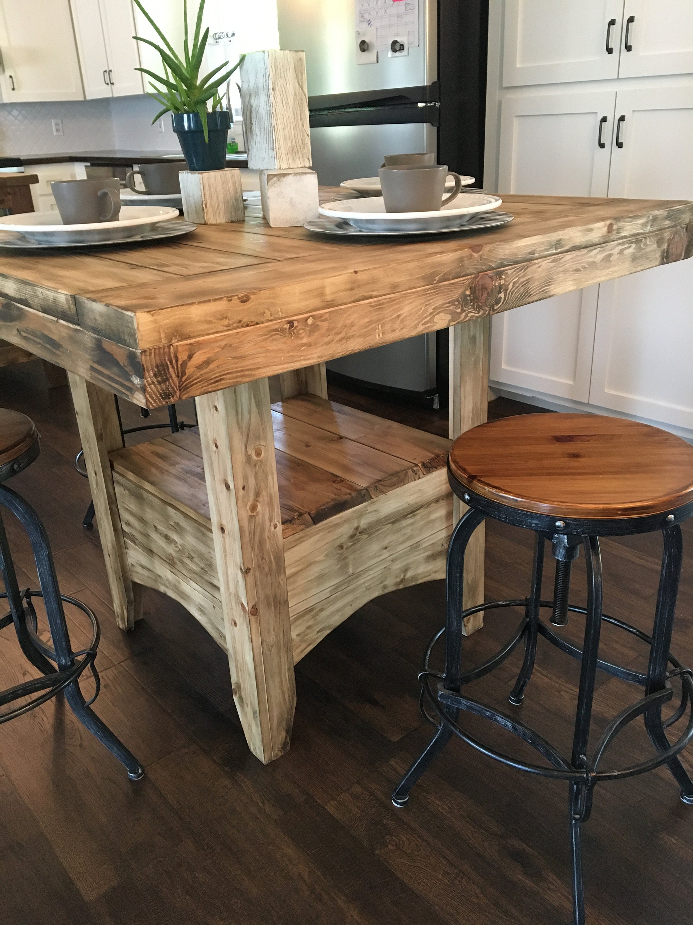 Custom Built Solid Wood Farmhouse Pub Style Table 44x44x36" - Etsy