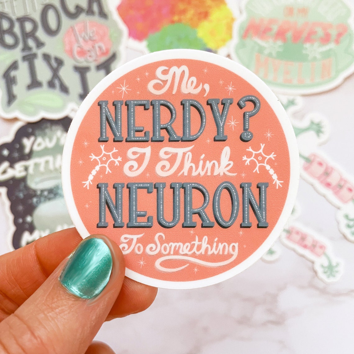 Neuro Stickers Medical Puns Set of 8 Vinyl Stickers | Etsy