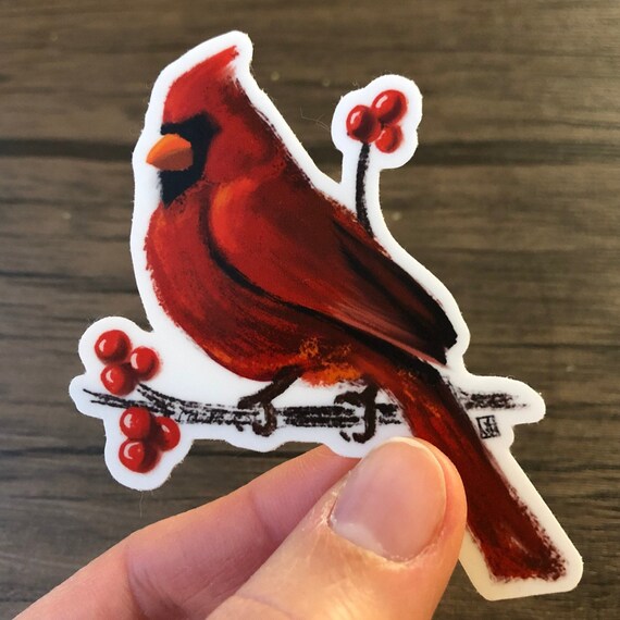 Grumpy Cardinal Sticker Vinyl Decal Laptop Decoration | Etsy