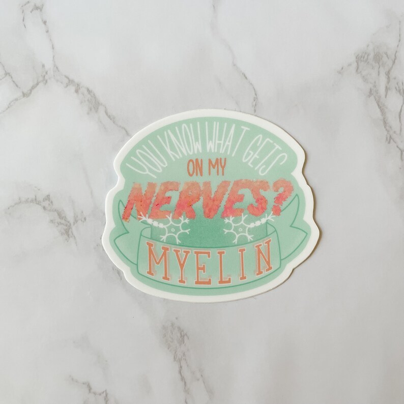 Myelin Gets on My Nerves Sticker Light Neuro Puns Individual - Etsy
