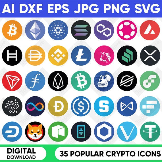 Cryptocurrency Logos Icons Bundle Svg Cryptocurrency Svg - Etsy