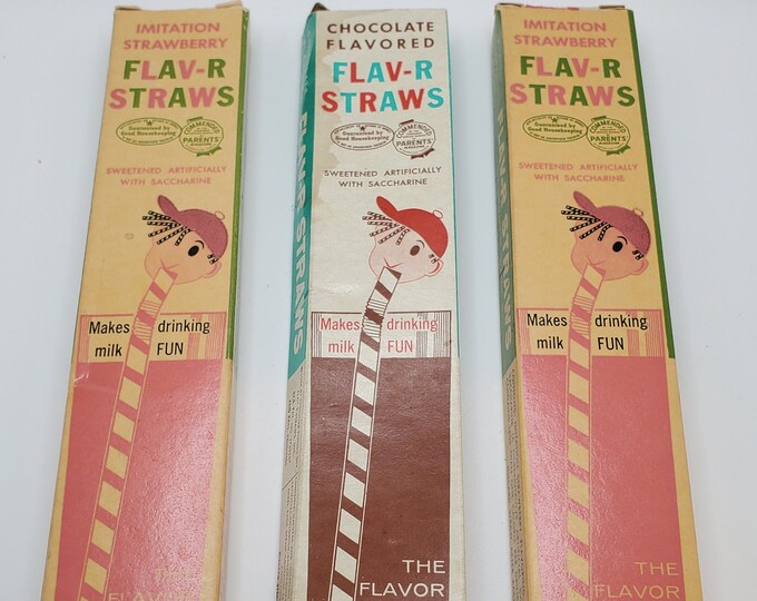 1956 Flav-r-straws, in Original Boxes, "makes Drinking Milk Fun ...