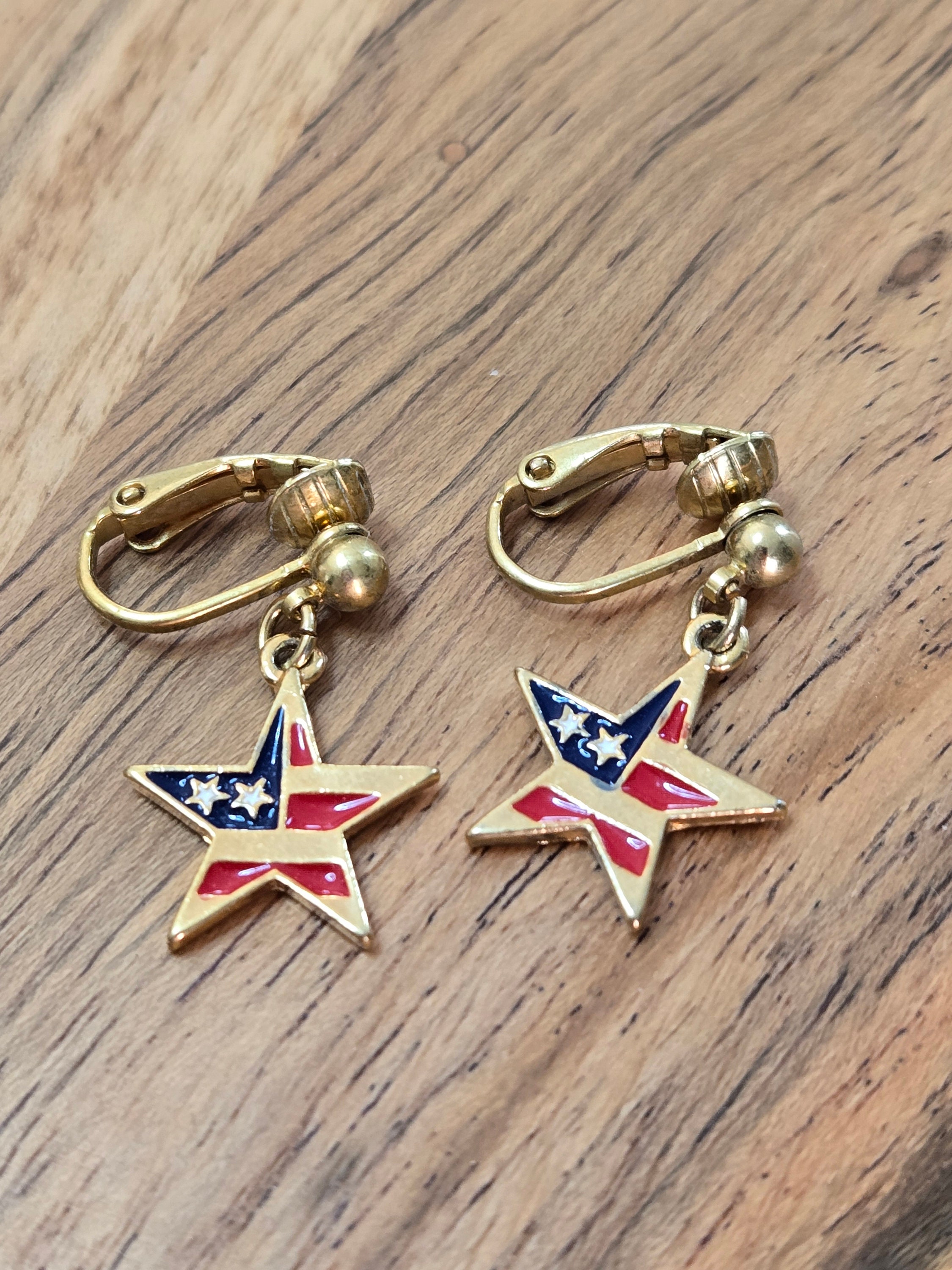 Hypoallergenic Flag Stud Earrings USA American Flag Themed Earrings ...