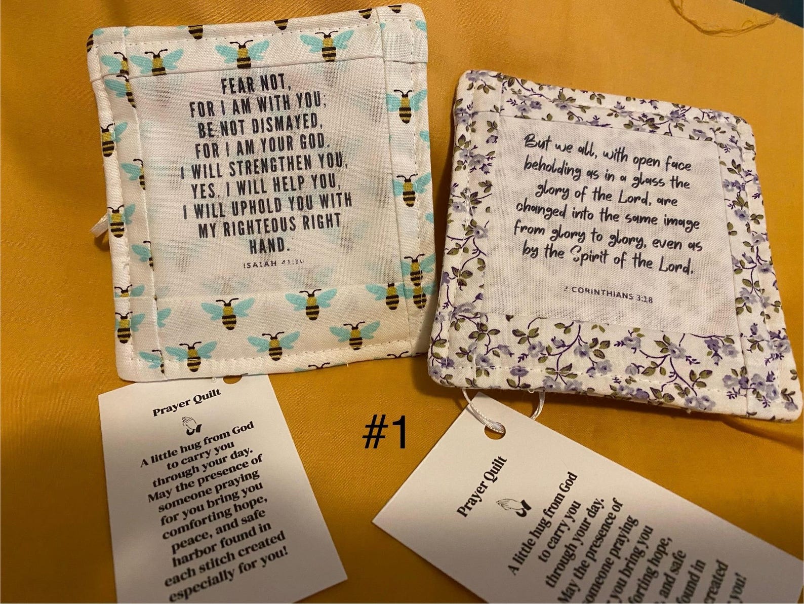 Mini Prayer Quilt Handmade Set of 2 1 - Etsy