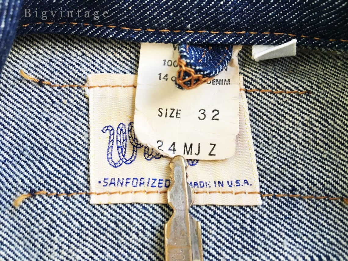 Vintage 60s Wrangler Blue Bell Jacket Small Size. 32 Deadstock | Etsy