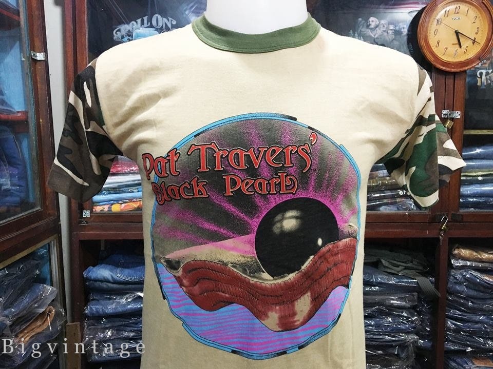 Vintage Pat Travers' Black Pearl Tour 82' Camo T-shirt - Etsy