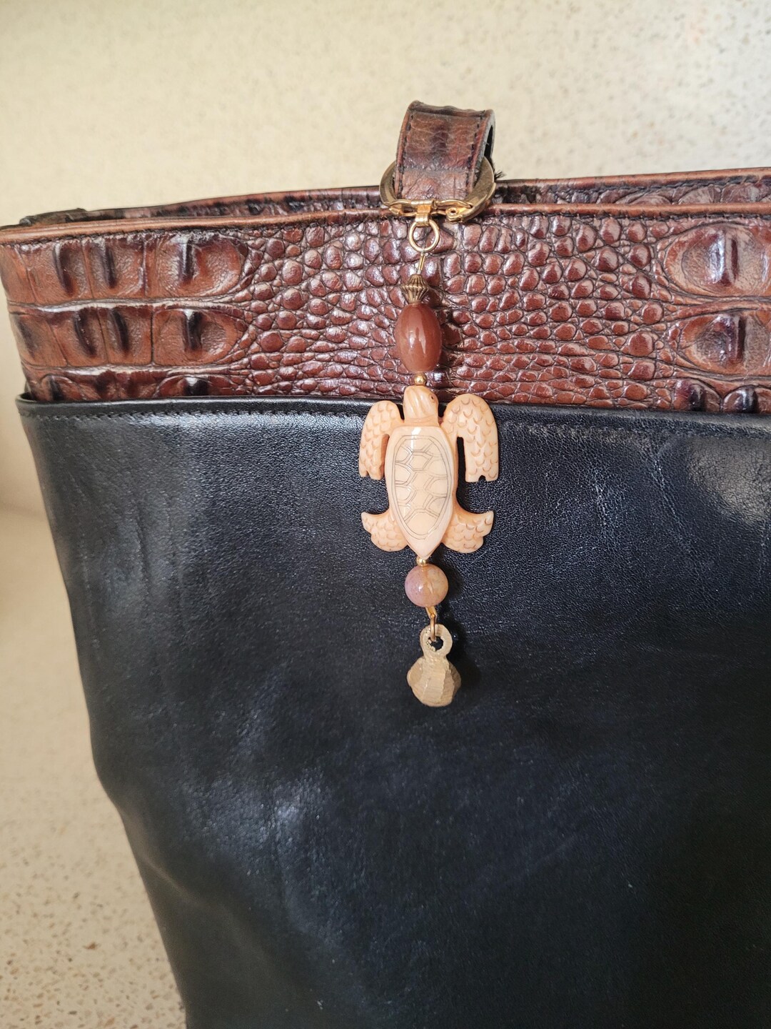 Carved Bone Turtle Purse or Bag Charm - Etsy