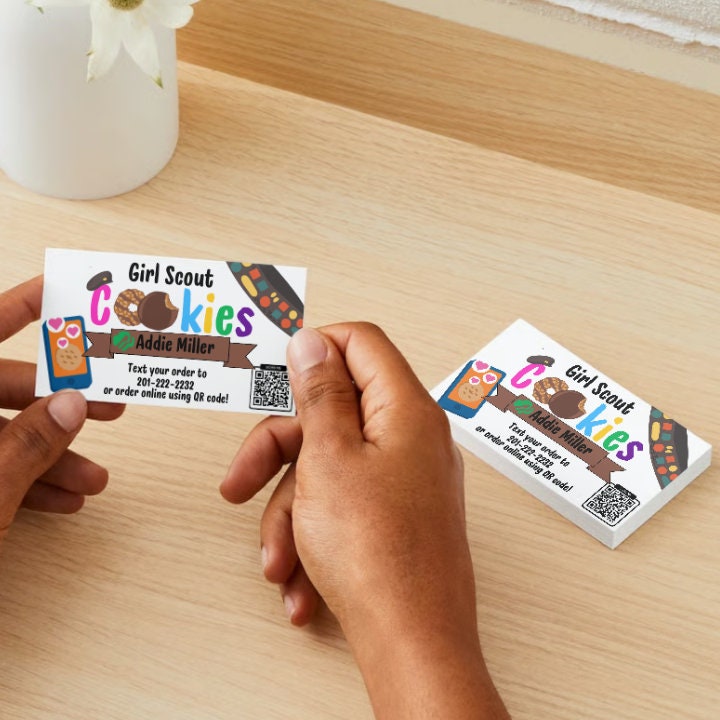 Customizable Girl Scout Business Card | Customize With Name + QR Code ...