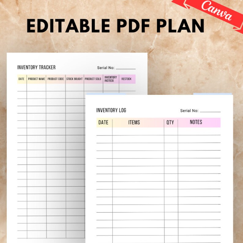 Editable Inventory Log | Inventory Tracker | Product Inventory Tracker ...
