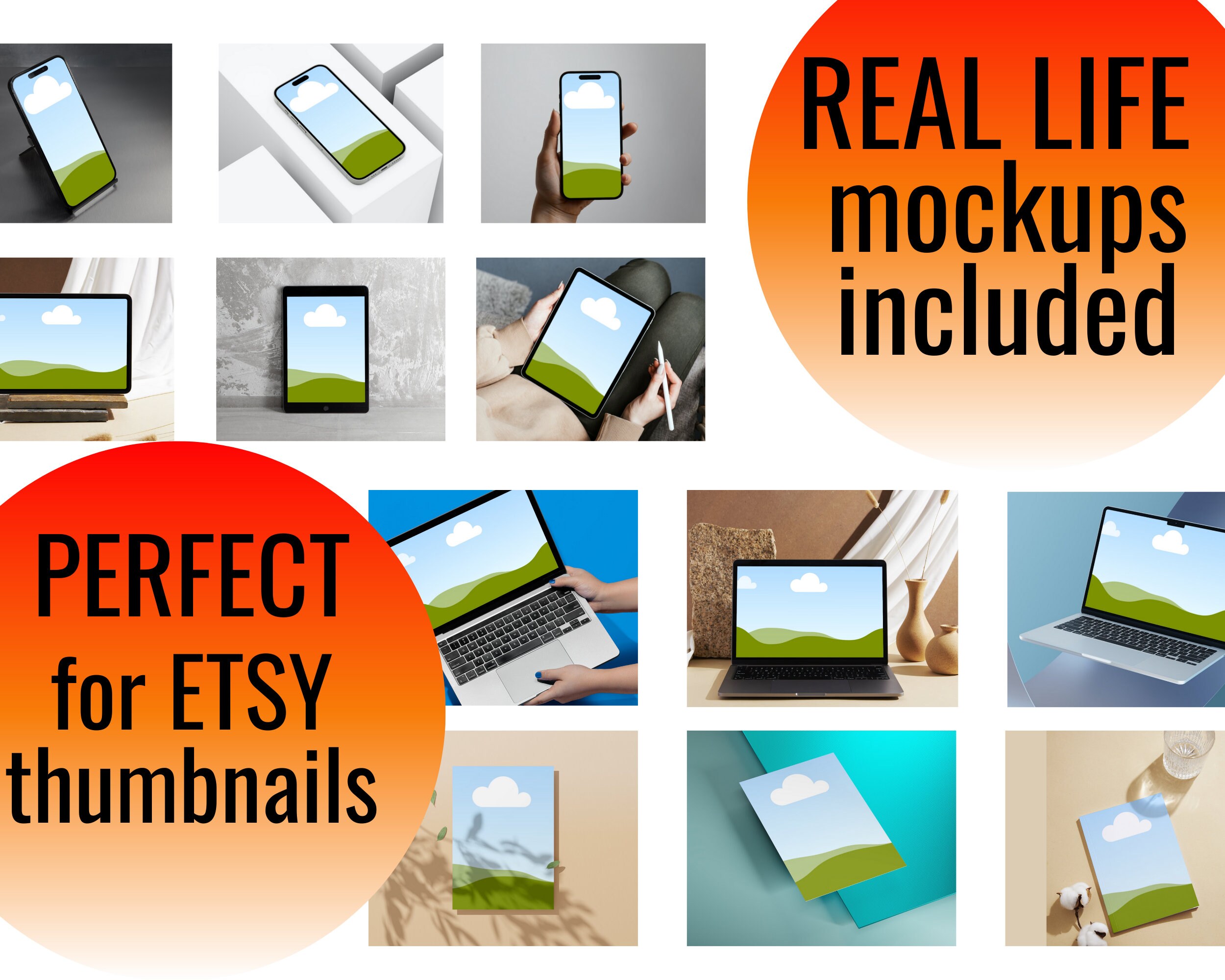 Mockup Templates for Printables Sold on ETSY | Canva Mockup Templates ...