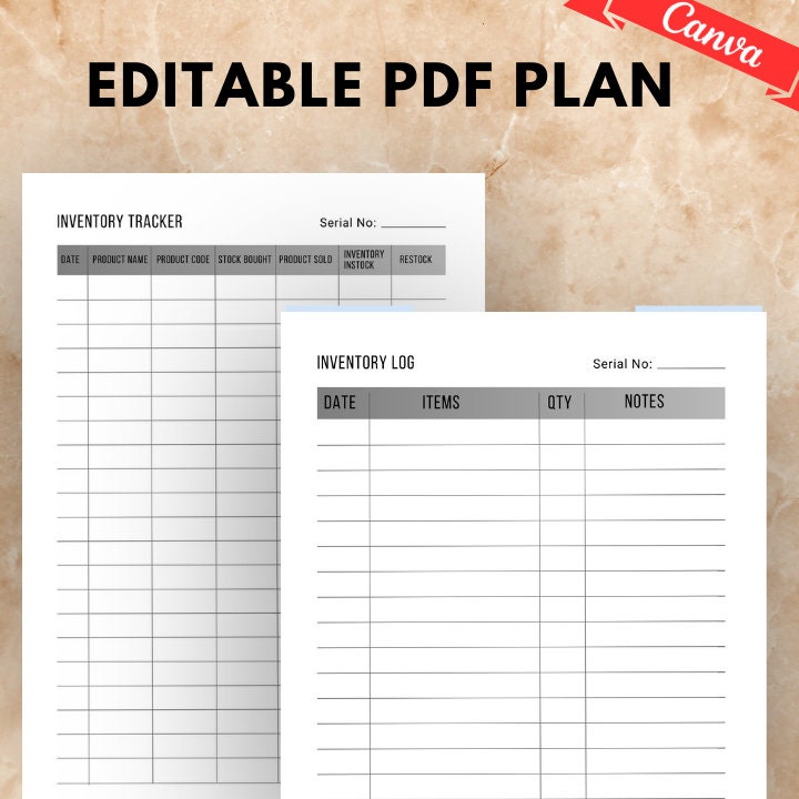 Editable Inventory Log | Inventory Tracker | Product Inventory Tracker ...