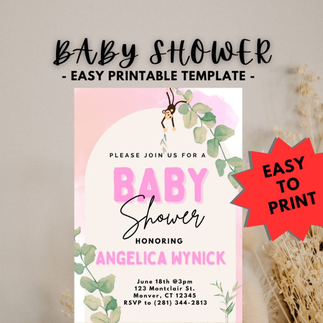 Editable Baby Shower Theme Invitation | Invites | Template | Instant ...