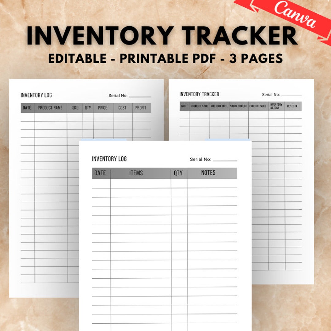Editable Inventory Log | Inventory Tracker | Product Inventory Tracker ...