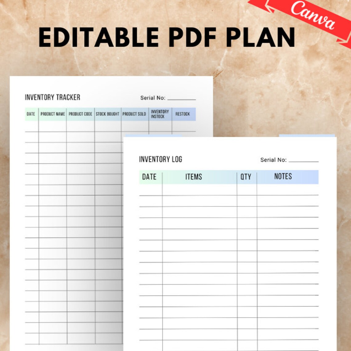 Editable Inventory Log | Inventory Tracker | Product Inventory Tracker ...