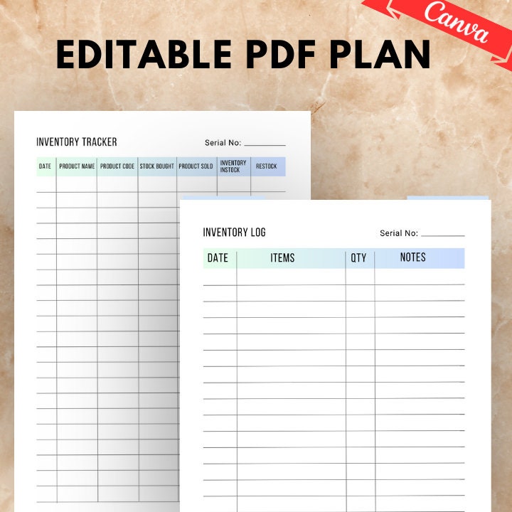 Editable Inventory Log | Inventory Tracker | Product Inventory Tracker ...