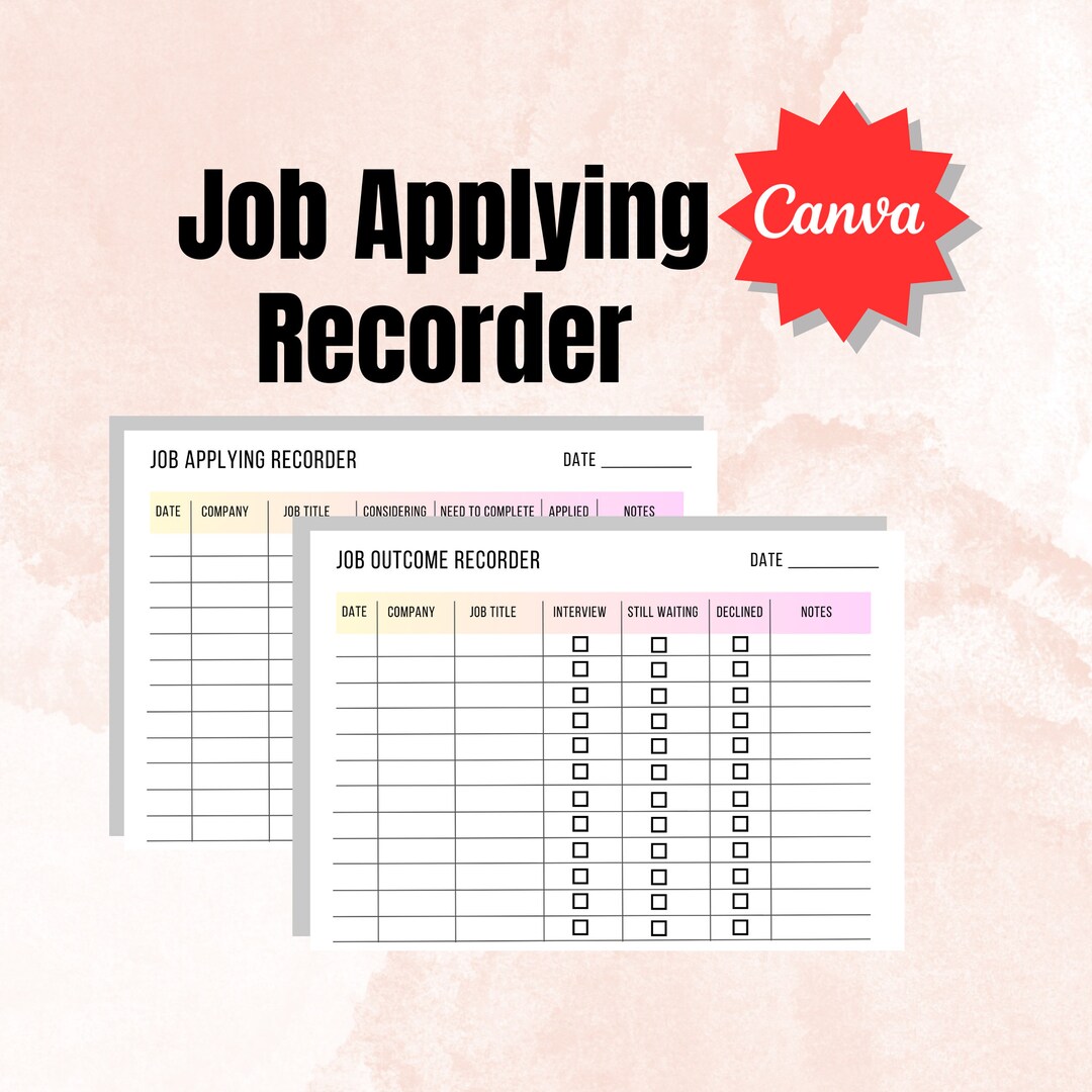 Job Application Trackers | Job Application Recorder | Keep Track of ...