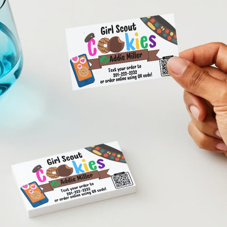 Customizable Girl Scout Business Card | Customize With Name + QR Code ...