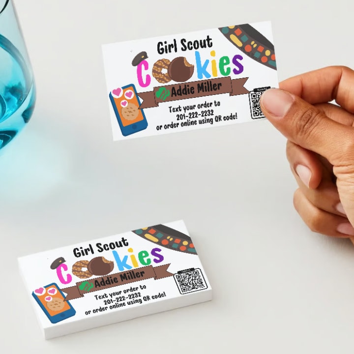 Customizable Girl Scout Business Card | Customize With Name + QR Code ...