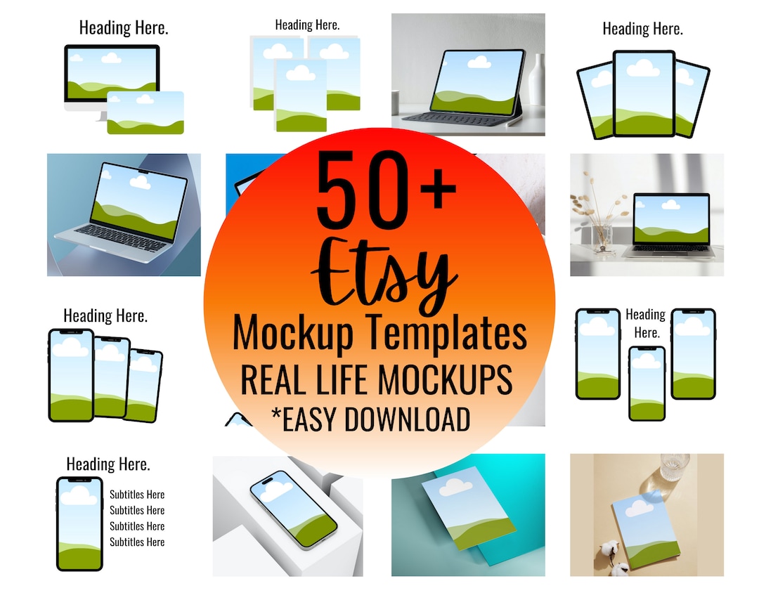 Mockup Templates for Printables Sold on ETSY | Canva Mockup Templates ...