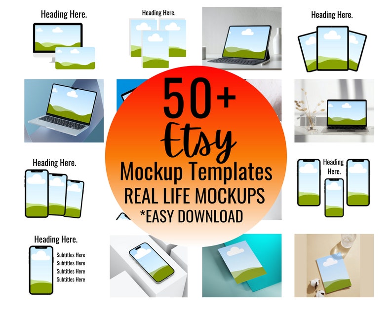 Mockup Templates for Printables Sold on ETSY | Canva Mockup Templates ...