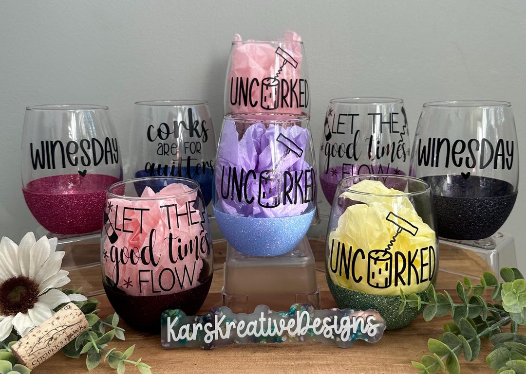 Daily Glitter Wine Glass - Adult Humor - Funny - Stemless - Wine Humor ...