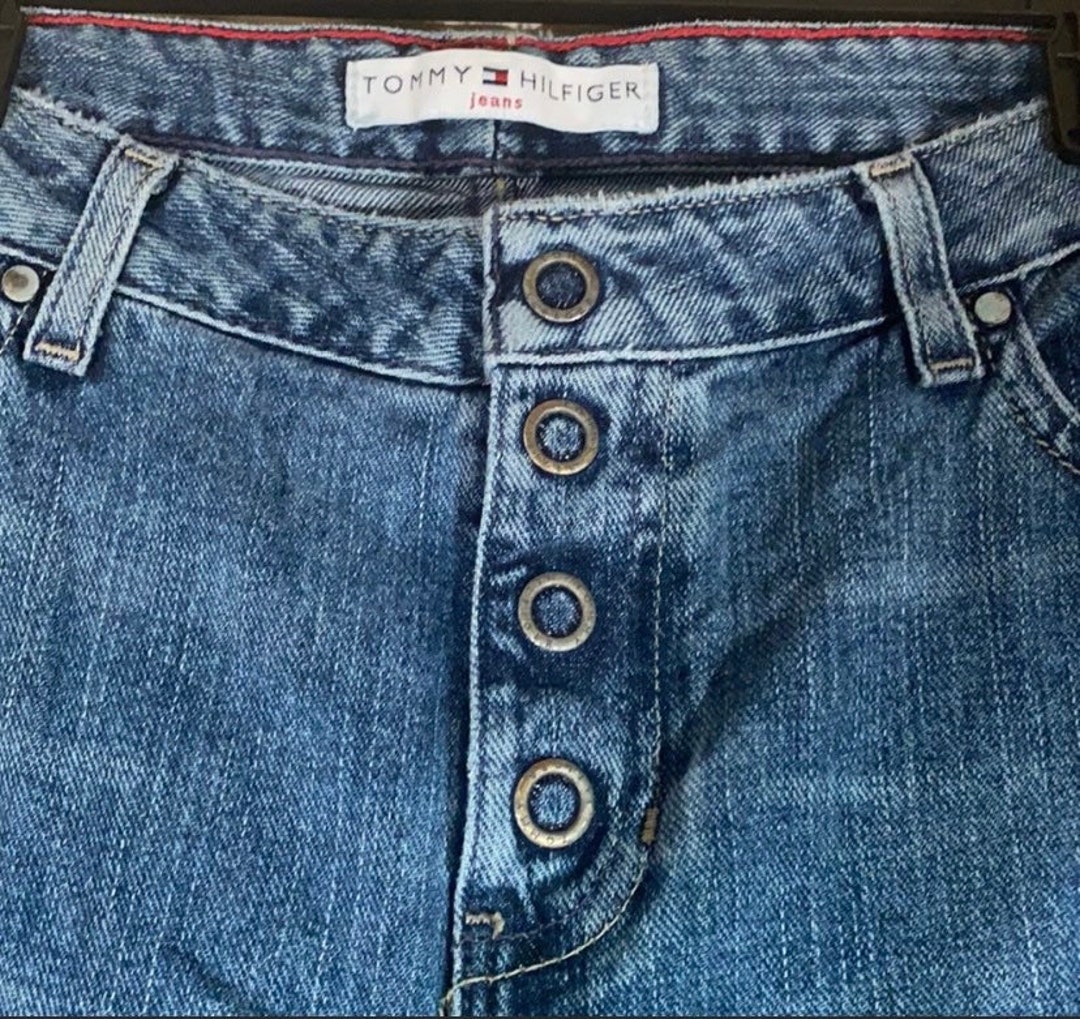 Vintage Tommy Hilfiger High Rise 90s Y2K Snap Fly Jeans Size 14 - Etsy