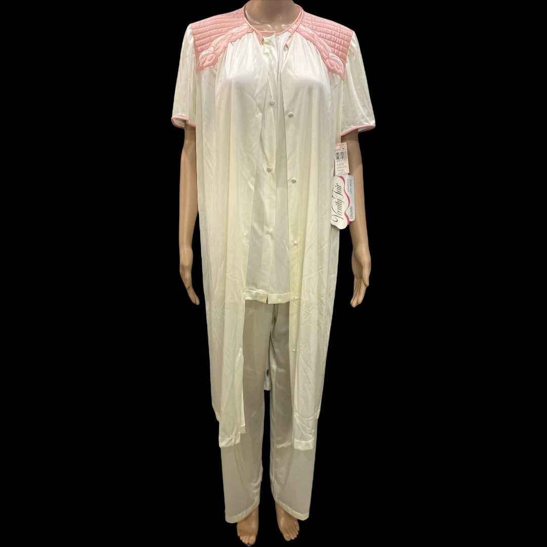 Vintage Vanity Fair 3 Piece Pajama Robe Set Made in USA Size Med See ...