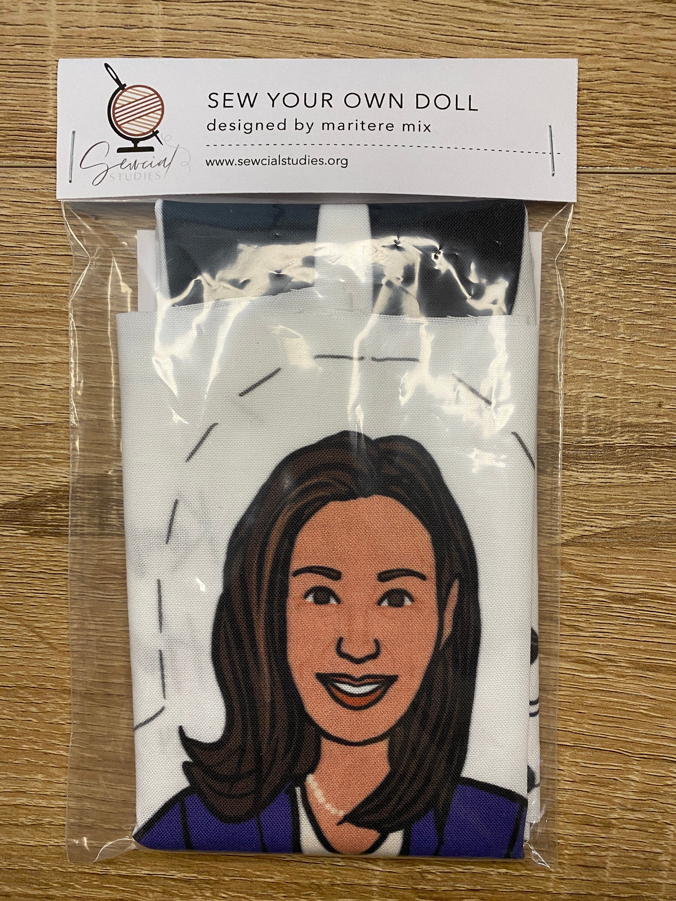 Cut and Sew Doll Your Own KAMALA HARRIS, Large Pillow, Doll Fabric ...
