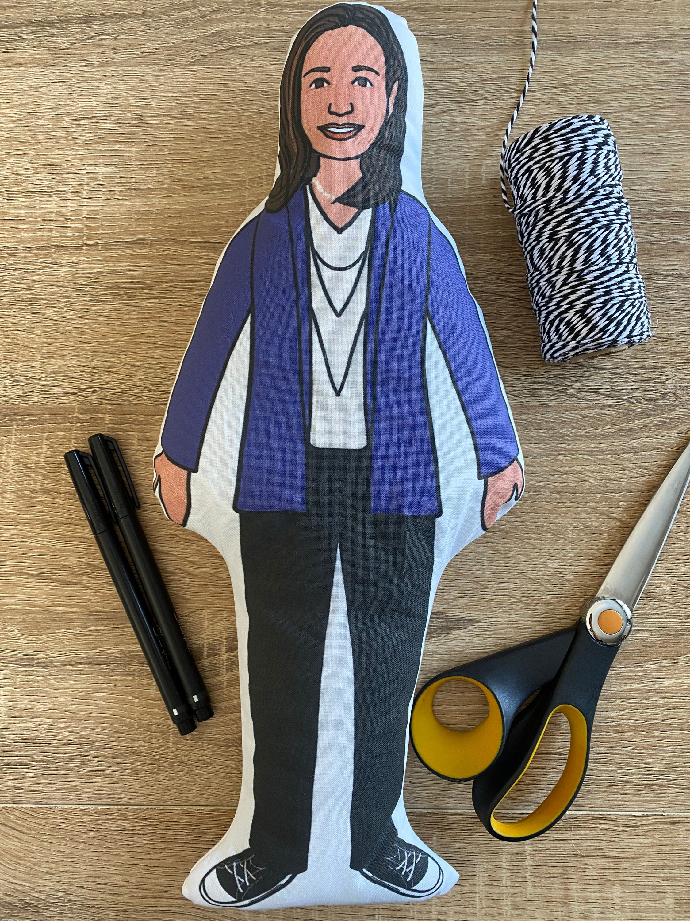 Cut and Sew Doll Your Own KAMALA HARRIS, Large Pillow, Doll Fabric ...