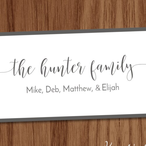 Personalized Family Gift Tags or Stickers Classic Cards A | Etsy